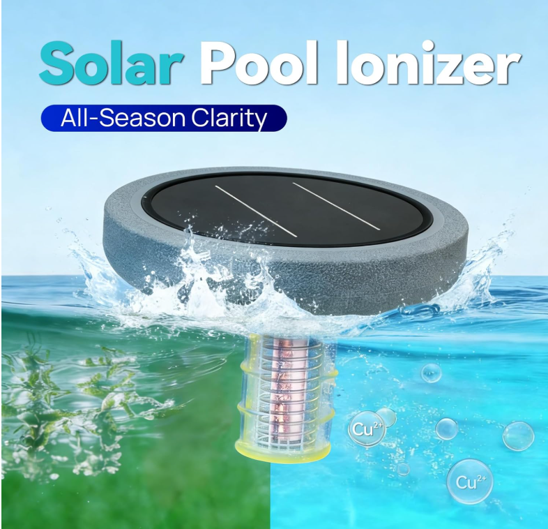 Solar Pool Ionizer for Above Ground & Inground Pools, Copper Pool ...