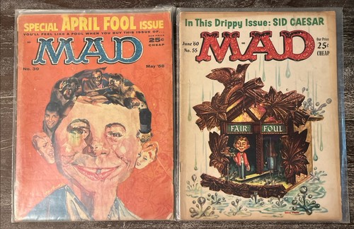 MAD MAGAZINE #39 Special April Fool Issue, May 1958 & #55 June 1960 See ...