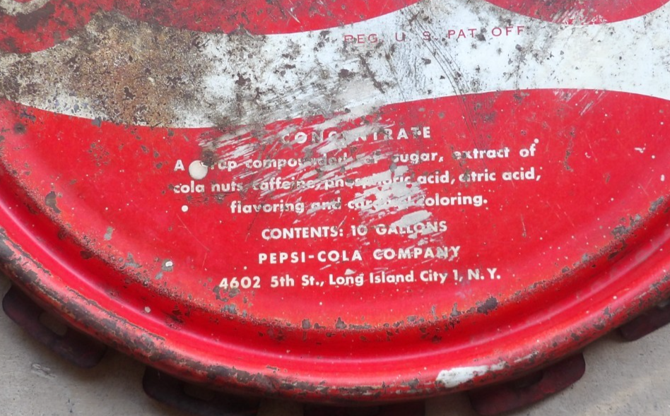 Vintage 1930s Pepsi Cola Double Dot 5 Gal. ASdvertising Metal Syrup Can ...