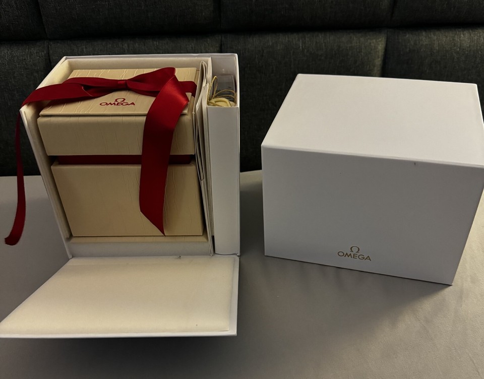 Cream Red Bow Omega Watch Box Replacement Presentation Gift Box | eBay