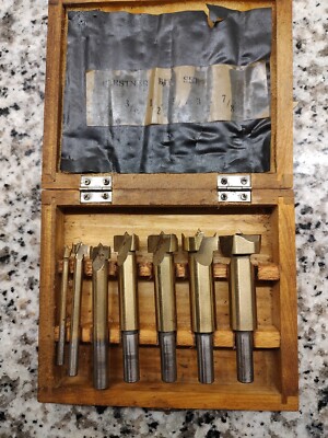 Vintage FORSTNER Wood Boring Drill Bit 7 Piece 1/4 thru 1" Set in Wood ...