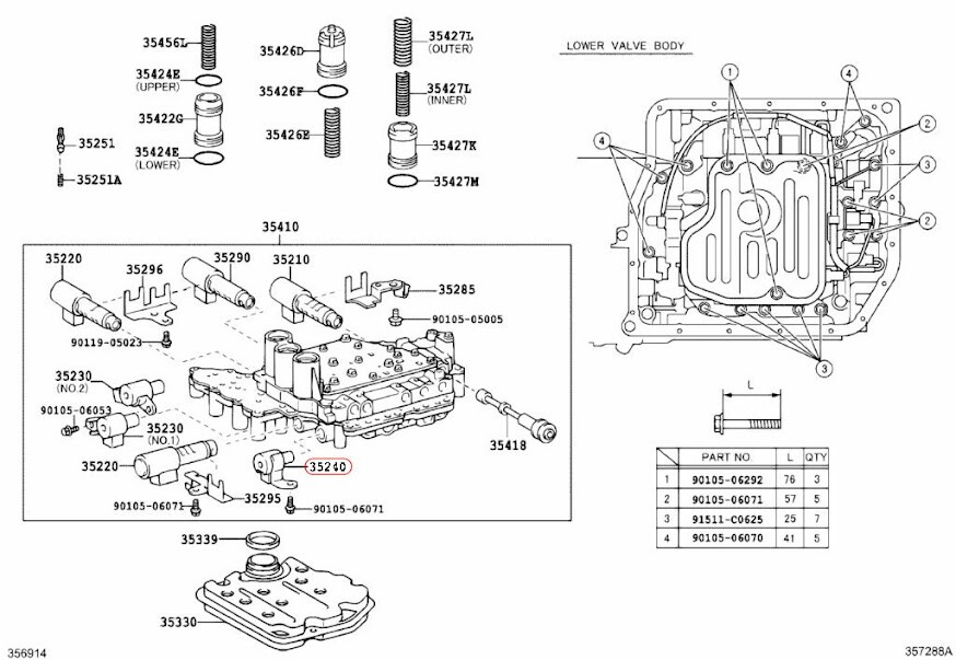 Toyota Genuine Solenoid assy, Automatic transmission 3way 35240-33030 ...