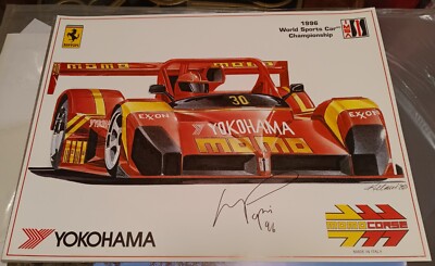 1996 Ferrari 333SP Yokohama Promotional Poster Signed By Max Papis | eBay