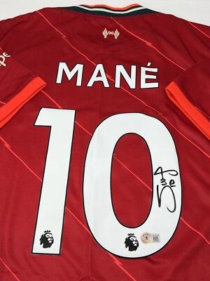 Sadio Mane Hand Signed Autographed Liverpool FC Red Jersey Beckett BAS ...