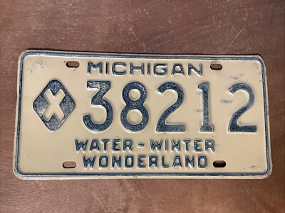 1966 Michigan License Plate Municipal # 38212 | eBay
