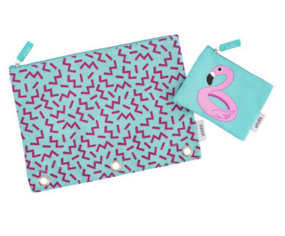 Yoobi Brand ~ 2 Piece Binder Zip Case Set ~ Flamingo Theme | eBay