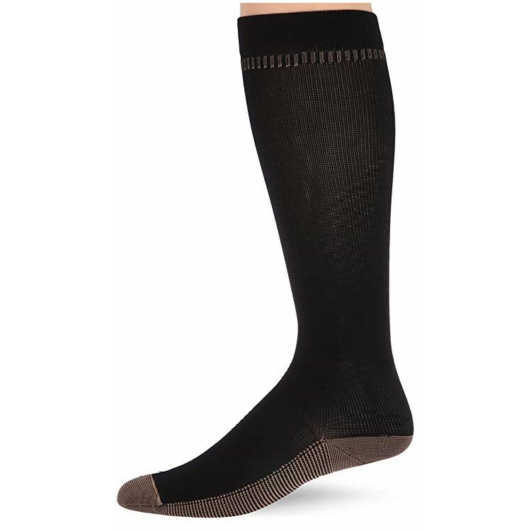 Travelon Black Unisex Copper Infused Compression Travel Socks - Medium ...