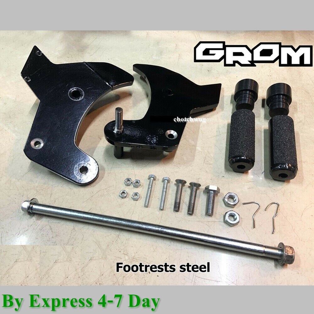 Honda Grom Footrests Steel 10mm. (Fits : 14-20) Black Rider Foot Pegs ...