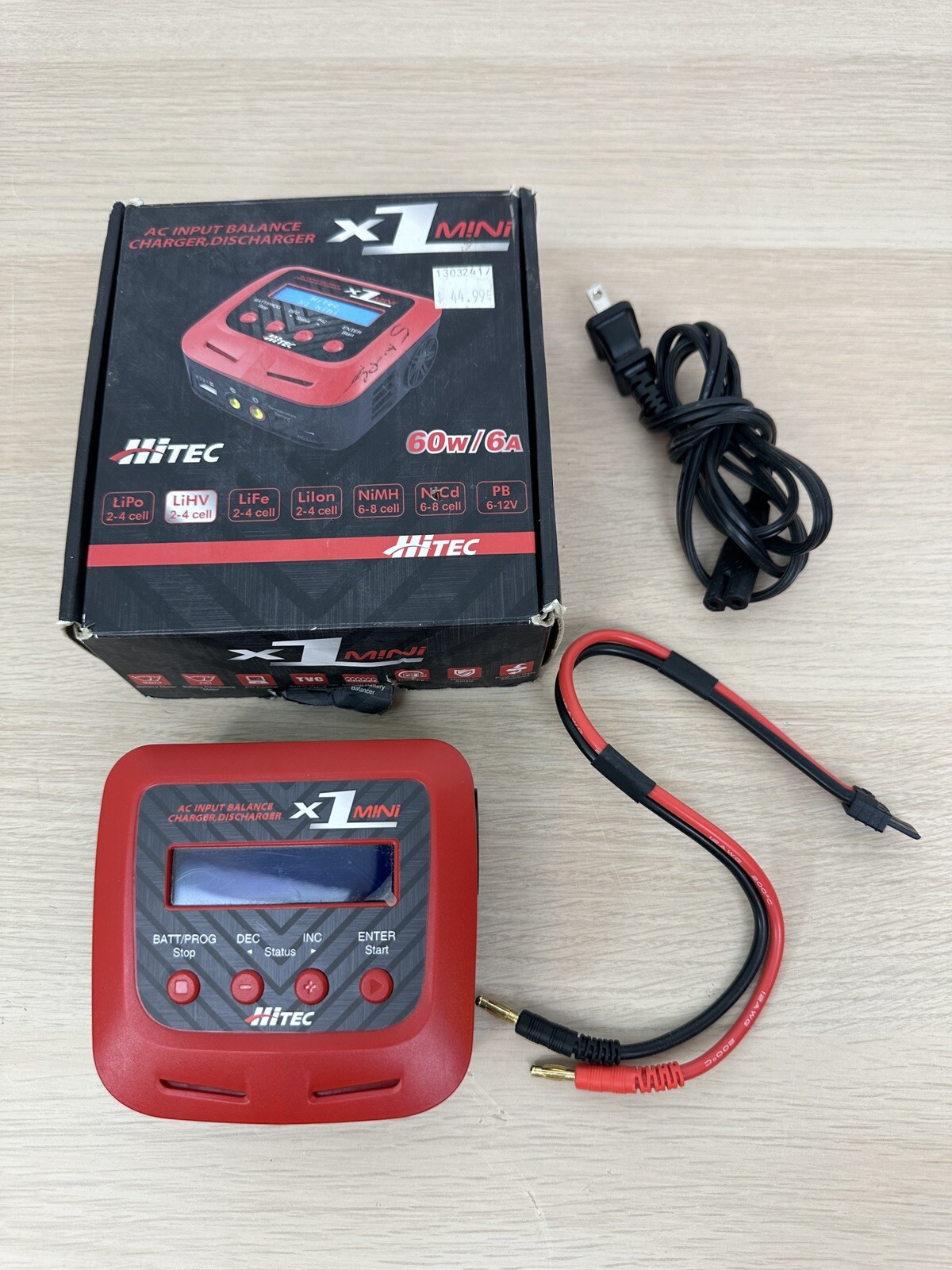 Hitec X1 Mini Balance Charger Discharger 60W / 6A w/ High Speed Gearing ...