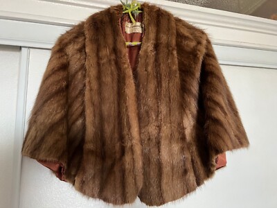 Vintage Richland Furs (Blissfield, Michigan) real fur cape coat | eBay
