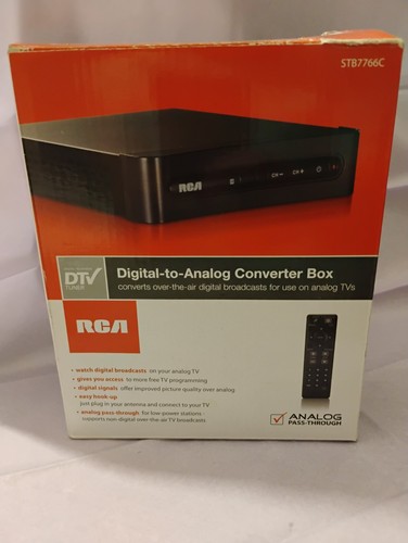 RCA Digital To Analog TV Converter Box w/ Remote STB7766C New Old Stock ...