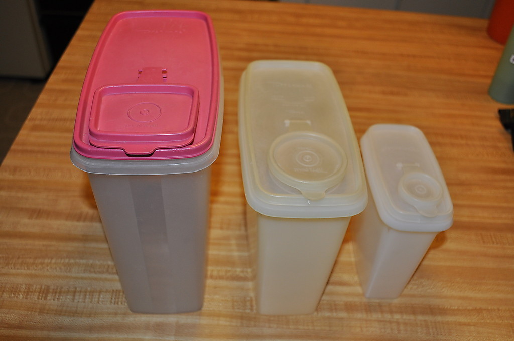 vintage TUPPERWARE 3 PIECE CEREAL KEEPER STORAGE CONTAINERS MEDIUM ...