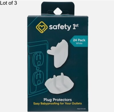 Safety 1st Plug Protectors For Two & Three Prong Outlets (24pk), White ...