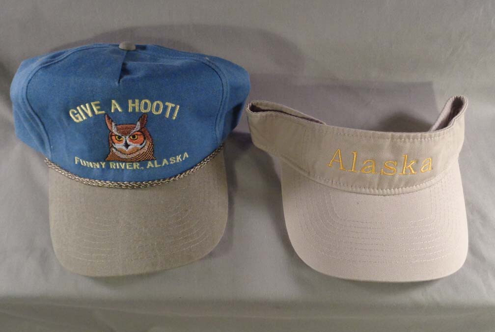 Lot of 2 Give A Hoot Funny River Alaska Baseball Trucker Cap Hat ...