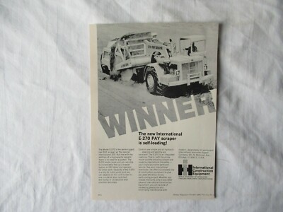 1966 IH International Harvester E-270 scraper print AD 10x7.5" | eBay