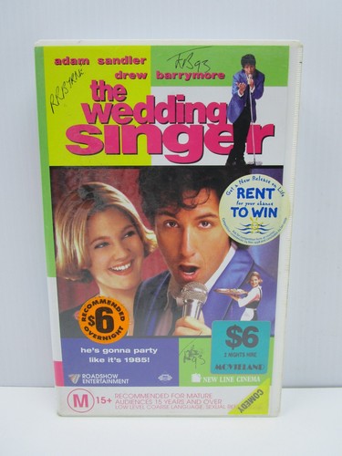 The Wedding Singer, Adam Sandler, Drew Barrymore, VHS Tape, Movie, 1998 ...