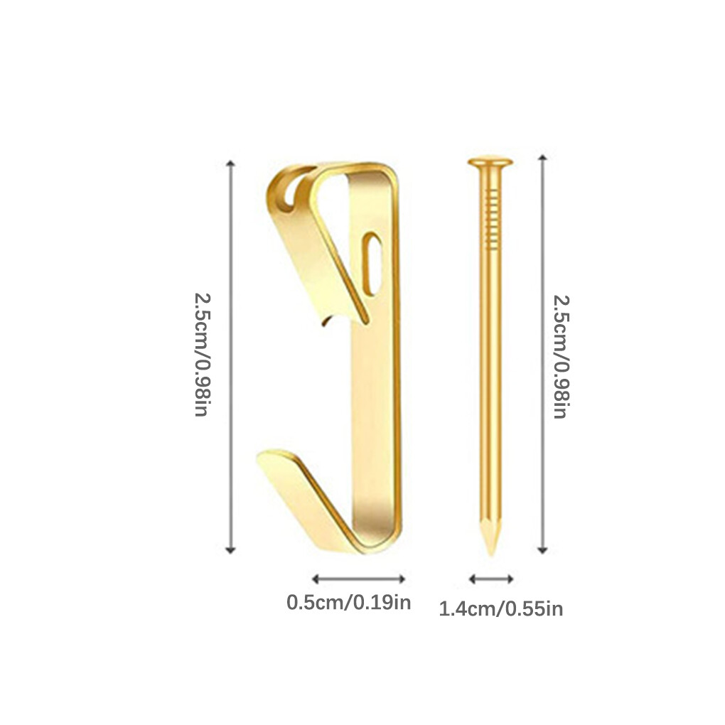 100 Pieces Picture Hanger Hanging Hook Metal Clasp Professional Home ...