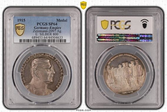 Germany Silver Medal 1915 German & Turkish General von Goltz PCGS SP64 ...