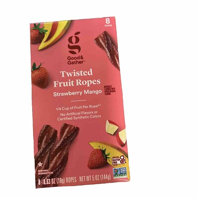 Strawberry Mango Flavored Gluten Free Twisted Fruit Ropes 5Oz/8 Ct Good ...