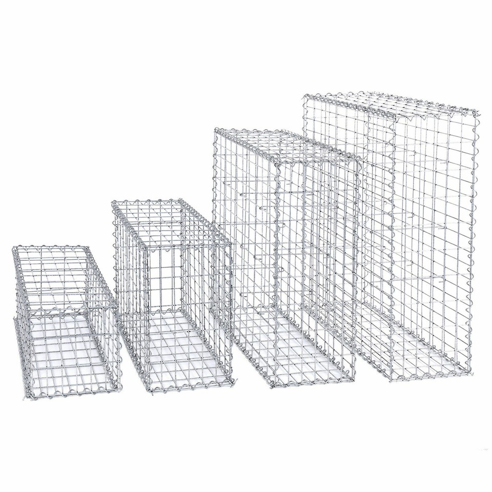 SONGMICS Gabion Stone Basket Retaining Wall Wire Cage Fench privacy ...