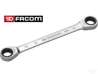 Facom 64 Series 17 x 19mm Low Profile Double End Ratchet Ring Spanner ...