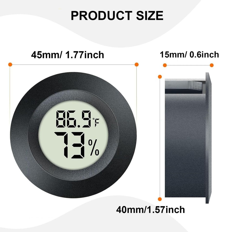 2 Pack Mini Digital Hygrometer Thermometer Gauge Indoor Outdoor ...