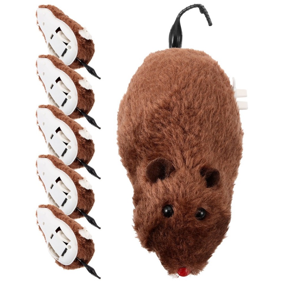 6 Pcs Clockwork Toy Animal Chew For Pet Playtime Mouse Wind up Cats | eBay