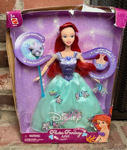 MATTEL DISNEY PRINCESS FLUTTER FANTASY ARIEL LITTLE MERMAID DOLL 2002 ...