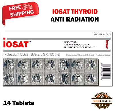 IOSAT Potassium Iodide Tablets Anti-Radiation 130MG 14 Tablets/Pk Exp ...