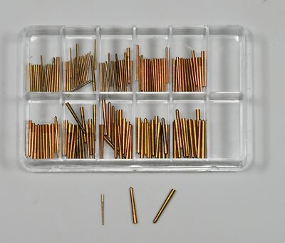 100x SWISS Brass Clock Taper Pins Conical Mix Sizes Pin Tapered Pin ...
