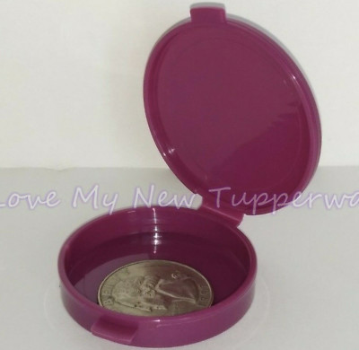 Tupperware Clamshell Pill Change Keeper Container Round Hinged Deep ...
