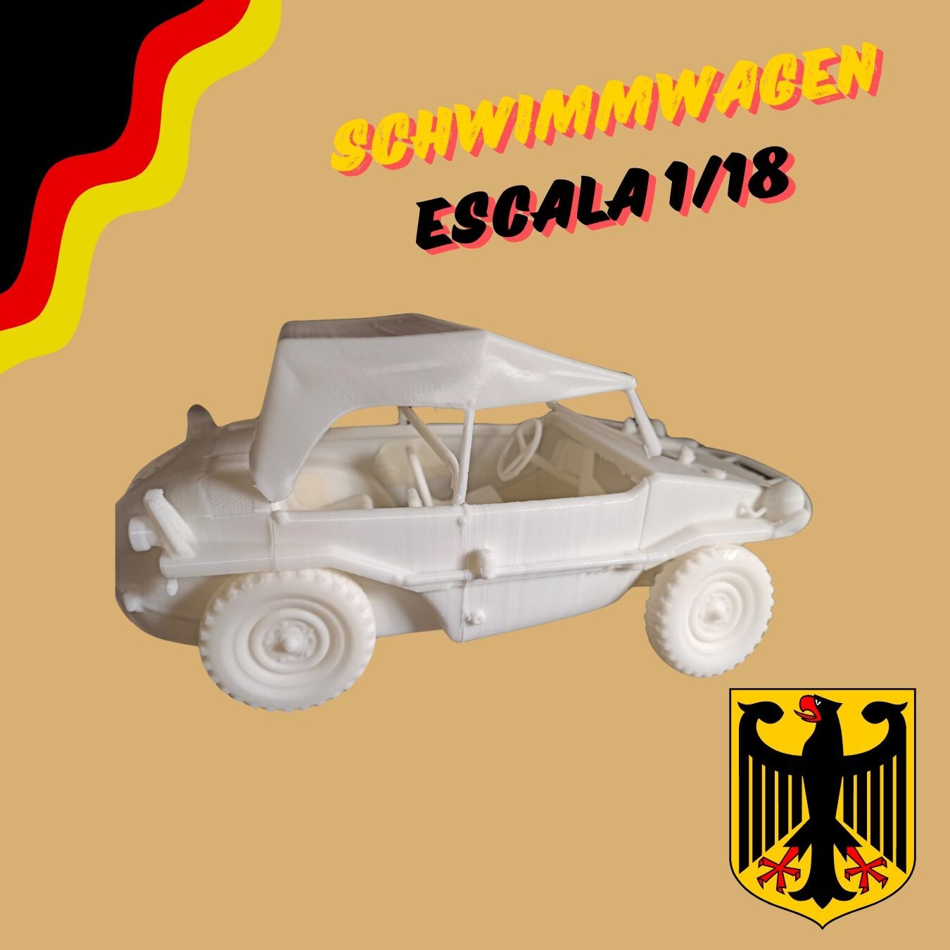 German Schwimmwagen 1:18 Scale 3D Printed Models Kits WW2 DIY | eBay