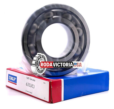 SKF 6313 C3 OPEN, NO SEALS 65x140x33mm Radial Deep Groove Ball Bearing ...