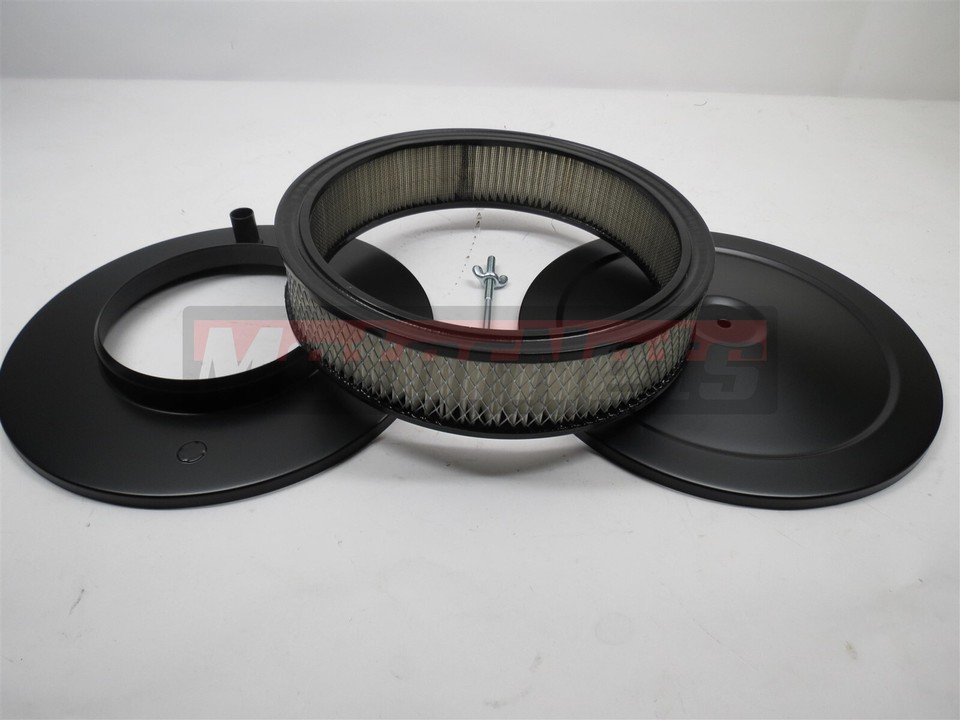 10"x2" Round Black Air Cleaner Chevy SBC 350 BBC 454 Ford Holley ...