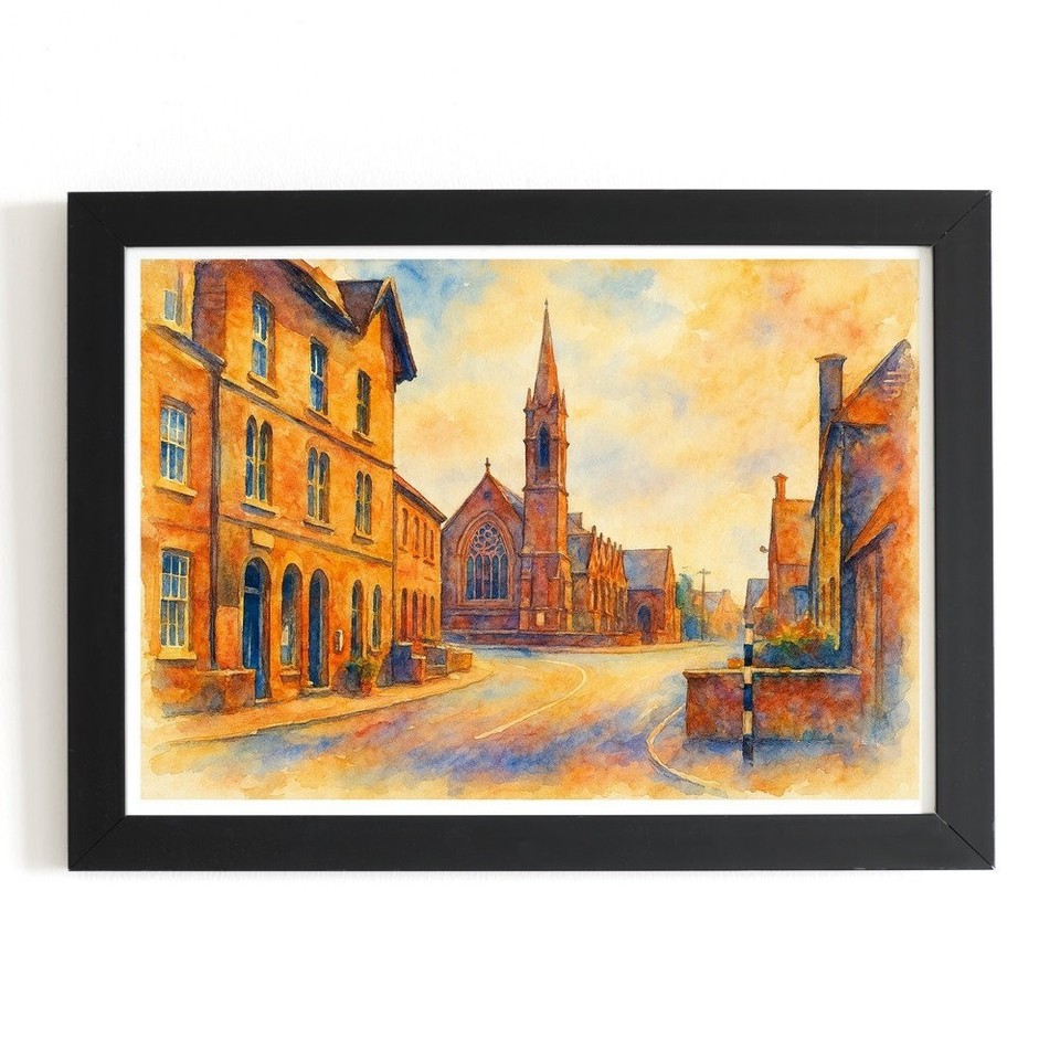 A6 PRINT - St James St/Methodist Church South Petherton - Vintage Art ...