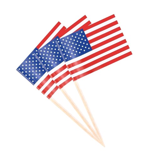 100pcs American National Flag Cake Toppers Paper Cake Picks Cupcake ...