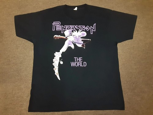 Vintage 90s 1991 Pendragon The World Album Prog Rock Band Promo T-Shirt ...