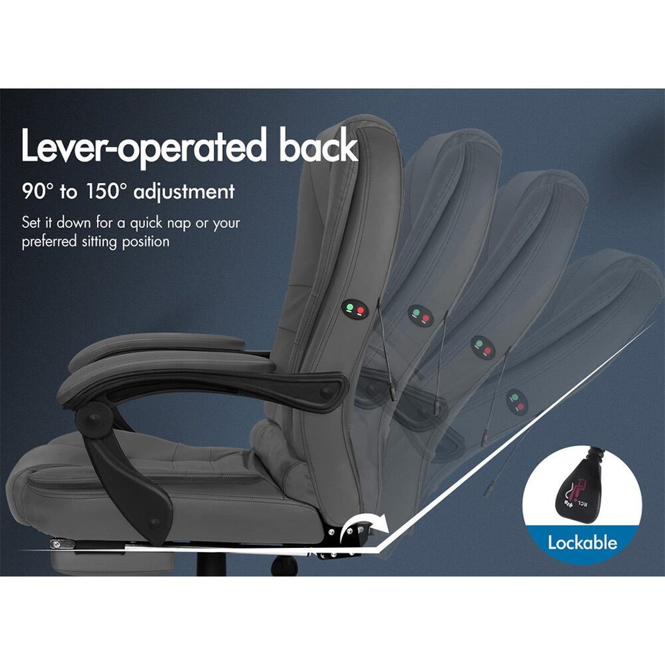 ELFORDSON Massage Office Chair Executive Recline Footrest Swivel ...