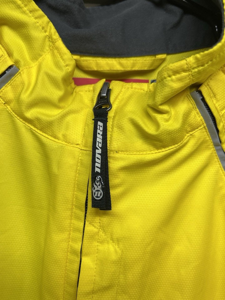 Novara Mens XL Cycling Convertible Jacket Yellow Zip Off Sleeves Wind ...