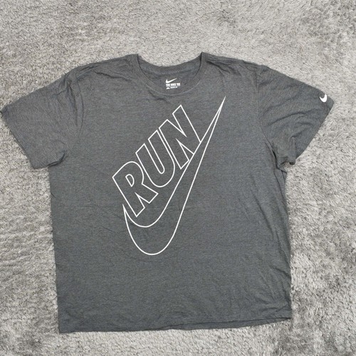 Nike Men's Adult Sz 2XL Tee Shirt T Gray Athletic Cut Swoosh Athletic ...