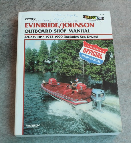 Clymer Evinrude Johnson Outboard Shop Manual 48-235, 1973-1990, B736 | eBay