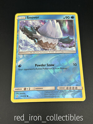 Snover 41/236 Reverse Holo Common Sun & Moon Unified Minds Pokemon Card ...
