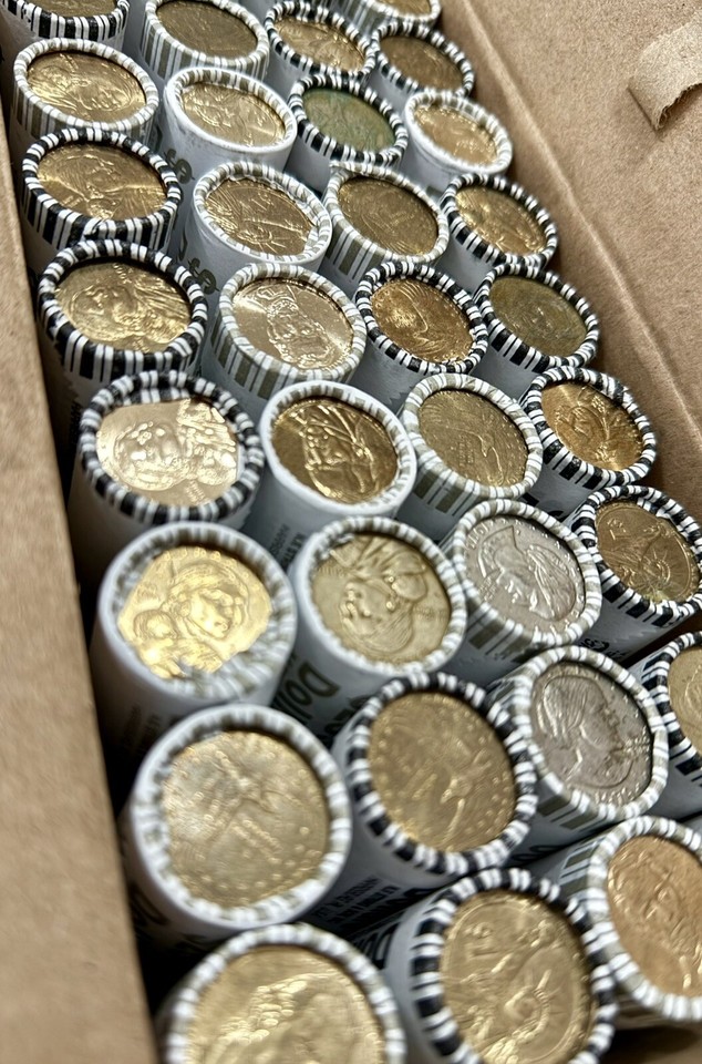 *LOWEST PRICE* (2) Unsearched Rolls US Dollar Circulated Coins (2 Rolls ...