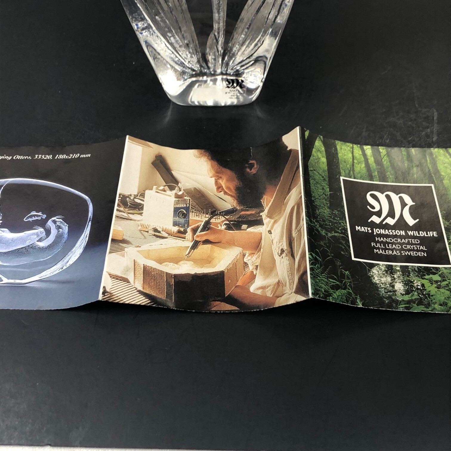 Maleras Glass Mats Jonasson Crystal Clear Iris Sculpture Sweden Floral ...