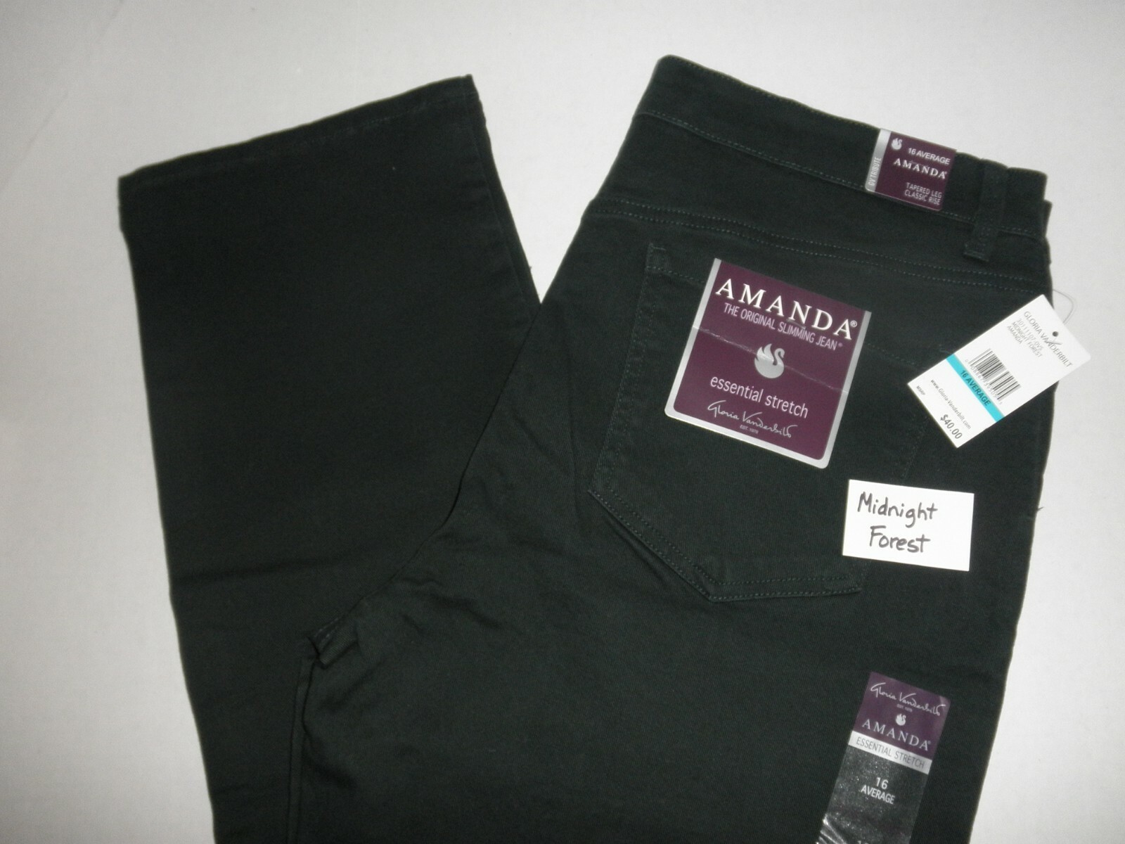 NWT Ladies Gloria Vanderbilt Amanda STRETCH pants Colored 5 pocket ...