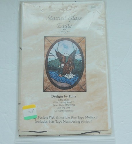 Stained Glass Eagle Appilque Pattern by Designs by Edna 31" X 41" DBE ...