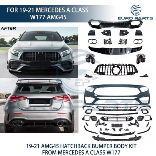 For 2019-2021 Mercedes Benz A Class W177 Upgrade Amg45 Hatchback Bumper ...