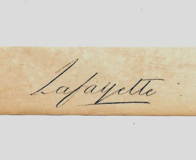 Marquis de Lafayette Autograph Reprint On Genuine Original Period 1780s ...
