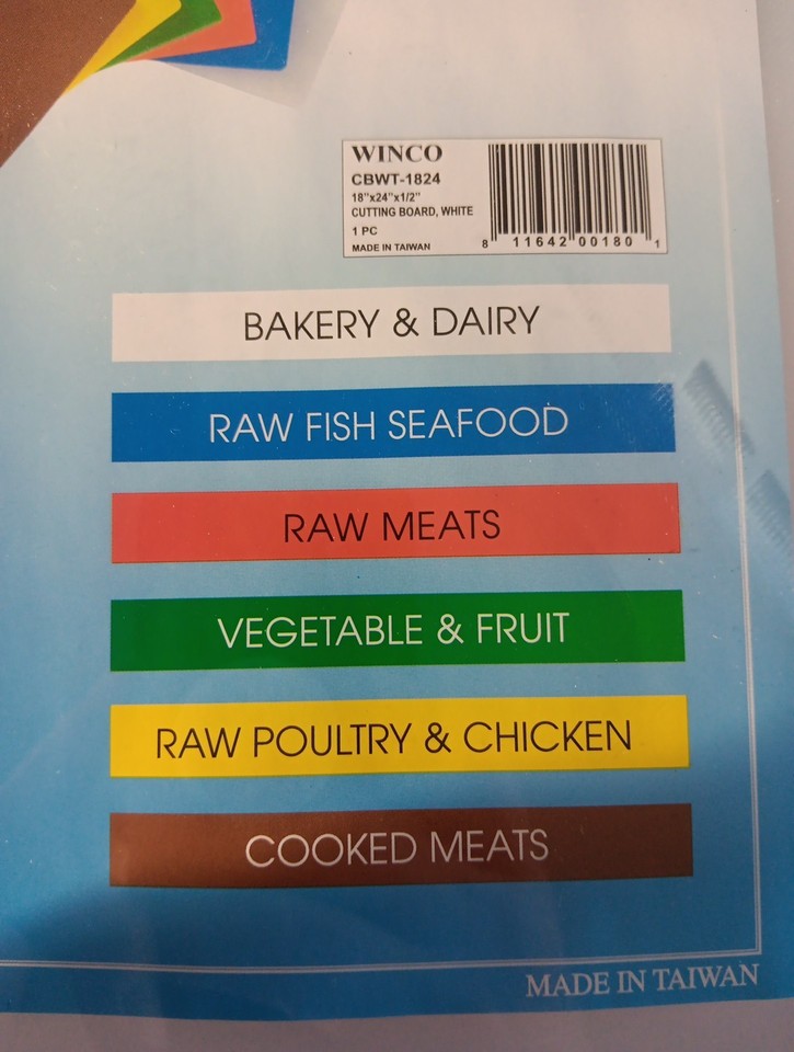 Winco CBWT-1824 Cutting Board, 18 by 24 by 1/2-Inch, White. Ships Free ...