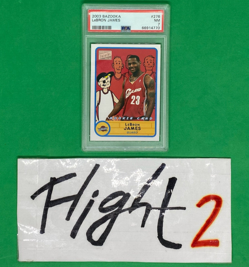 2003 BAZOOKA LEBRON JAMES ROOKIE CARD RC #276 PSA 7 NM NEWEST LABEL QR ...